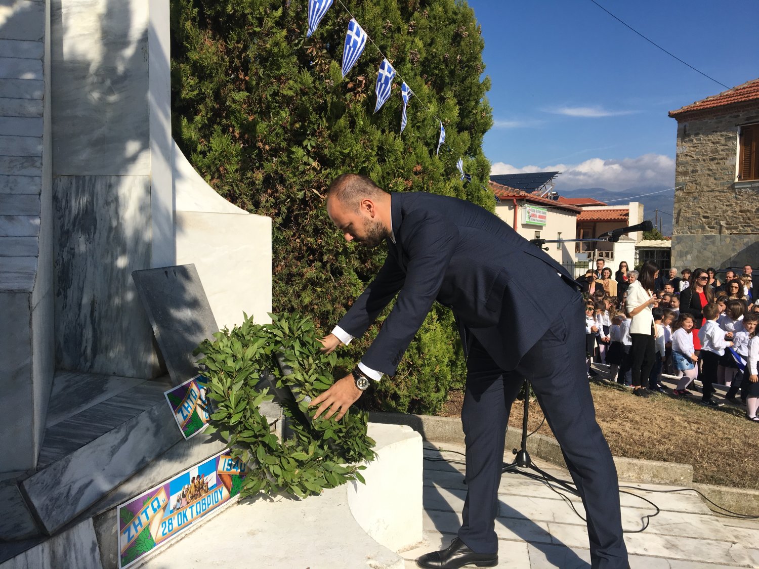 Σε Μακρυχώρι και Συκούριο ο δήμαρχος Τεμπών Κ. Κολλάτος για την 28η ...