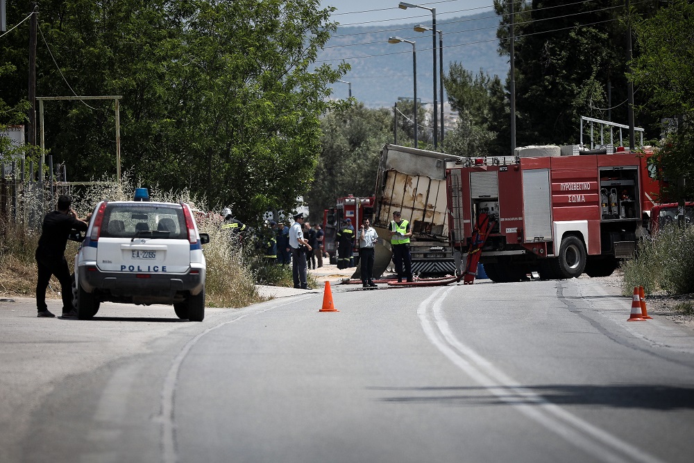 Πυρκαγιά σε βυτιοφόρο στη Νέα Εθνική Αθηνών–Κορίνθου – Διακοπή ...