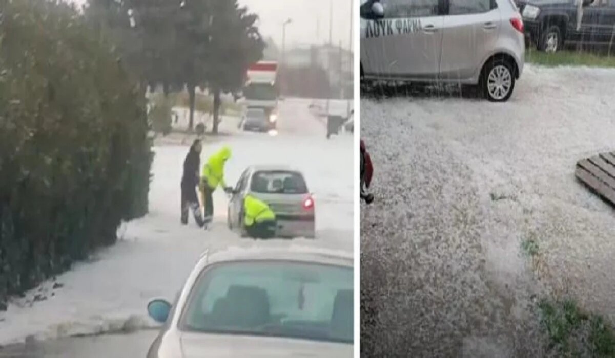 Ξάνθη: Άσπρισαν οι δρόμοι από το χαλάζι - larissanet.gr
