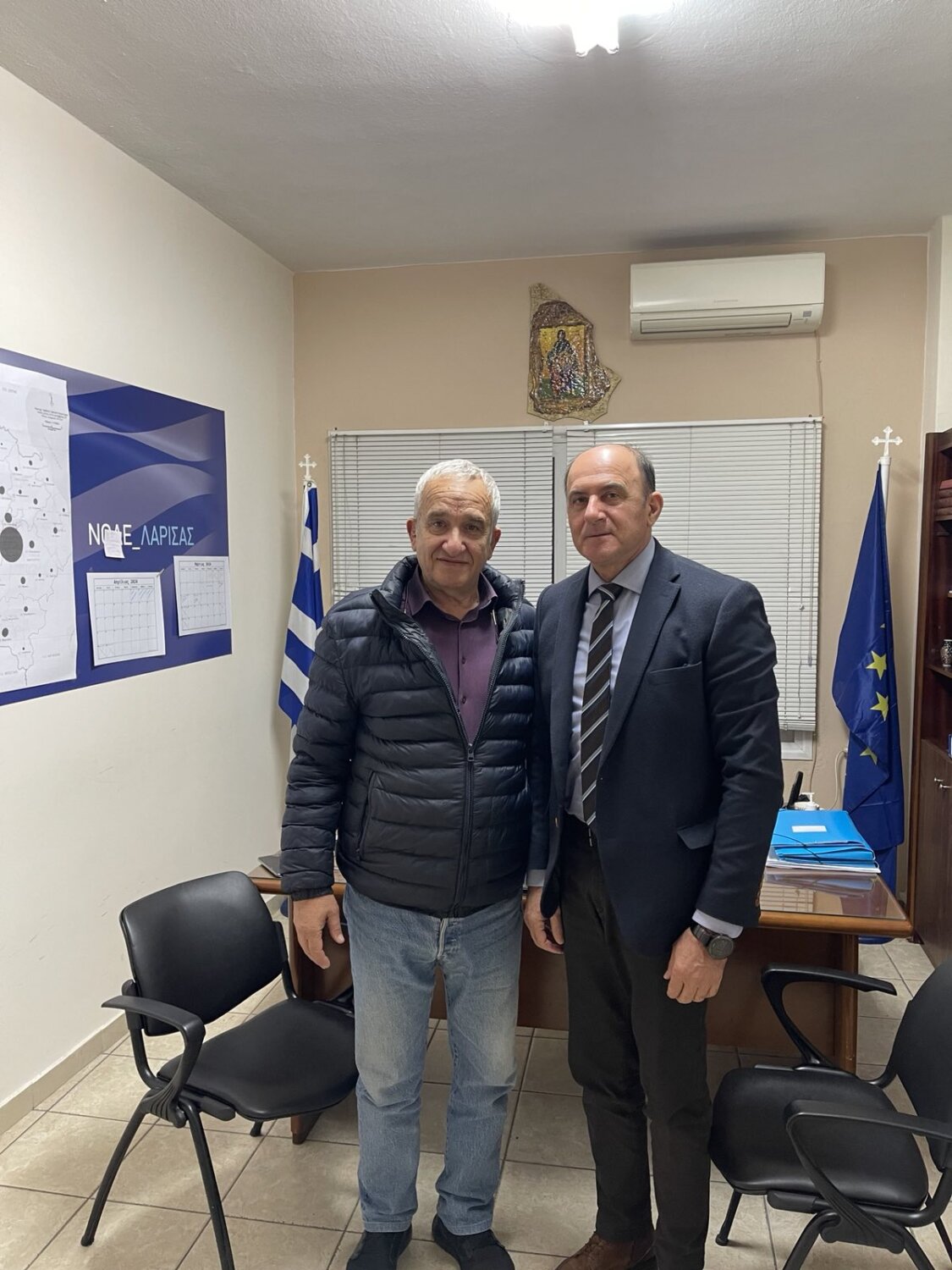 Στα γραφεία της ΔΕΕΠ Λάρισας ο υποψήφιος ευρωβουλευτής ΝΔ Γ. Μπλιούμης ...